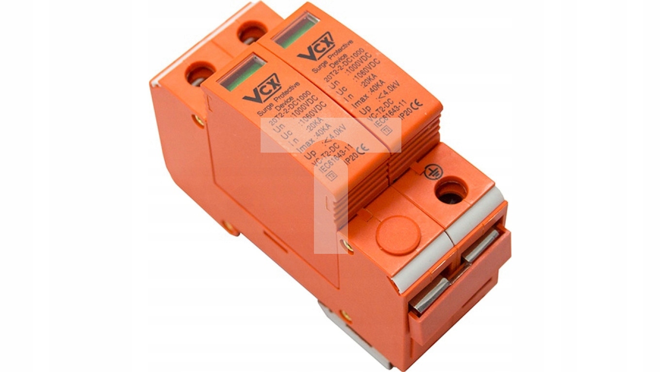 Ogranicznik przepięć fotowoltaiczny DC typ 2 (C) 2P 1000V VCX ...