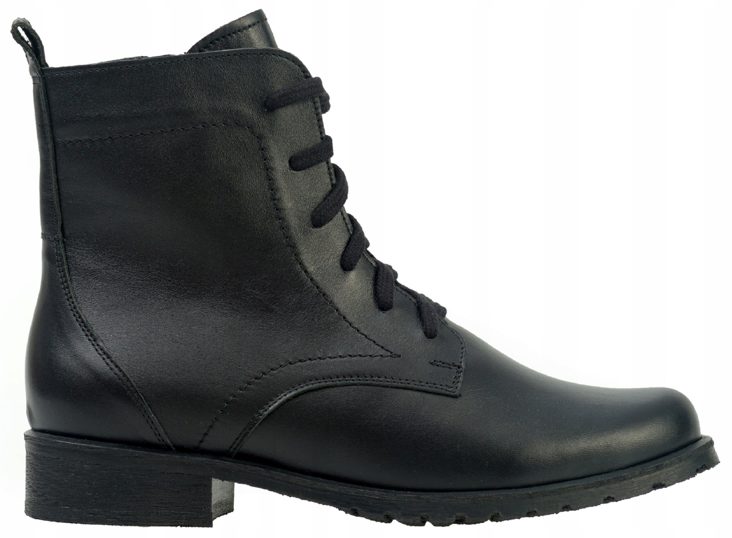 SKÓRZANE BOTKI SZNUROWANE WORKERY DAMSKIE- SKÓRA NATURALNA ROZMIAR 40 ...