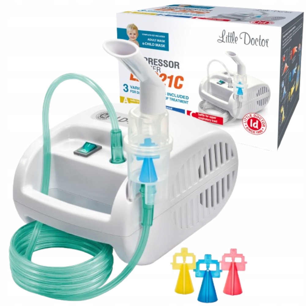 INHALATOR NEBULIZATOR DLA DOROSŁYCH DLA DZIECI LITTLE DOCTOR 3 POZIOMY ...