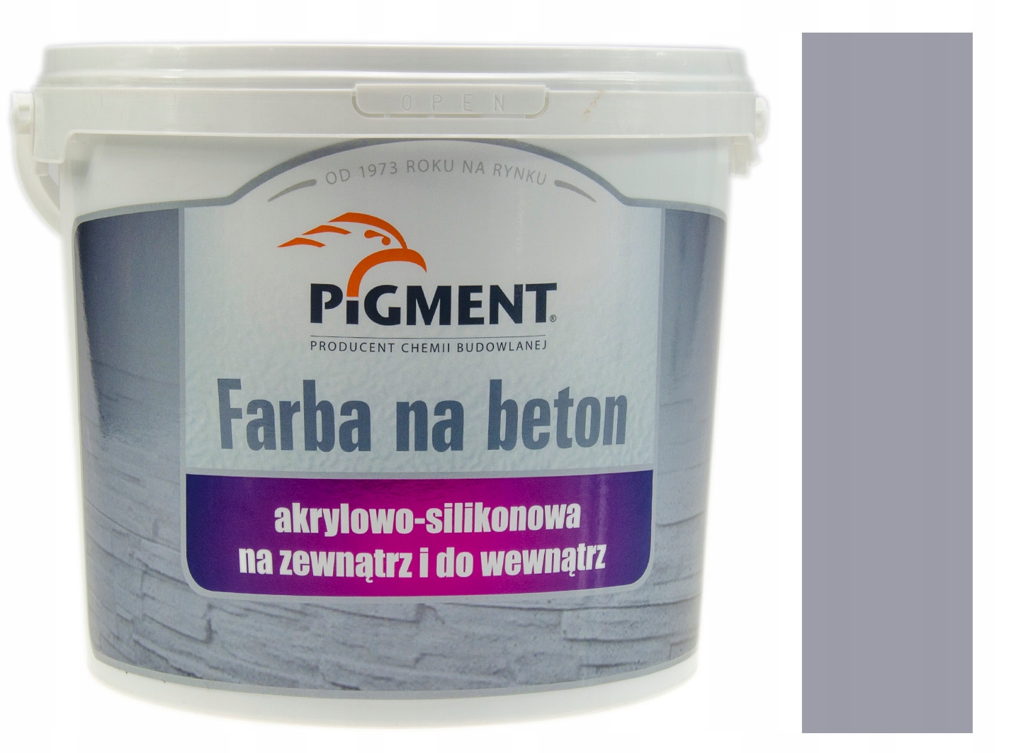 Farba silikonowa do betonu Pigment 5 l szary półmat (5905947341993) • Cena, Opinie • Farby ...