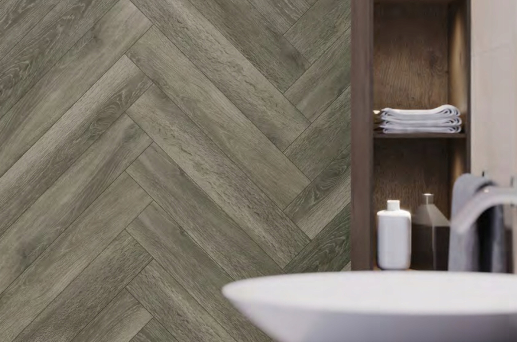 Płytki drewnopodobne szare gat.1 60x11 Tramonto grigio jodełka Cerrad ...