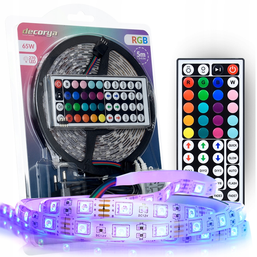 Taśma LED RGB Decorya 65 W 12V DC 5 m (5903886630284) • Cena, Opinie ...