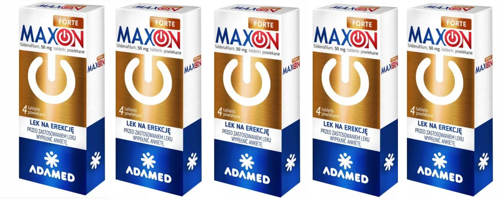 Mocne tabletki na potencje dla mężczyzn Maxon Forte 50 mg 4 szt ...
