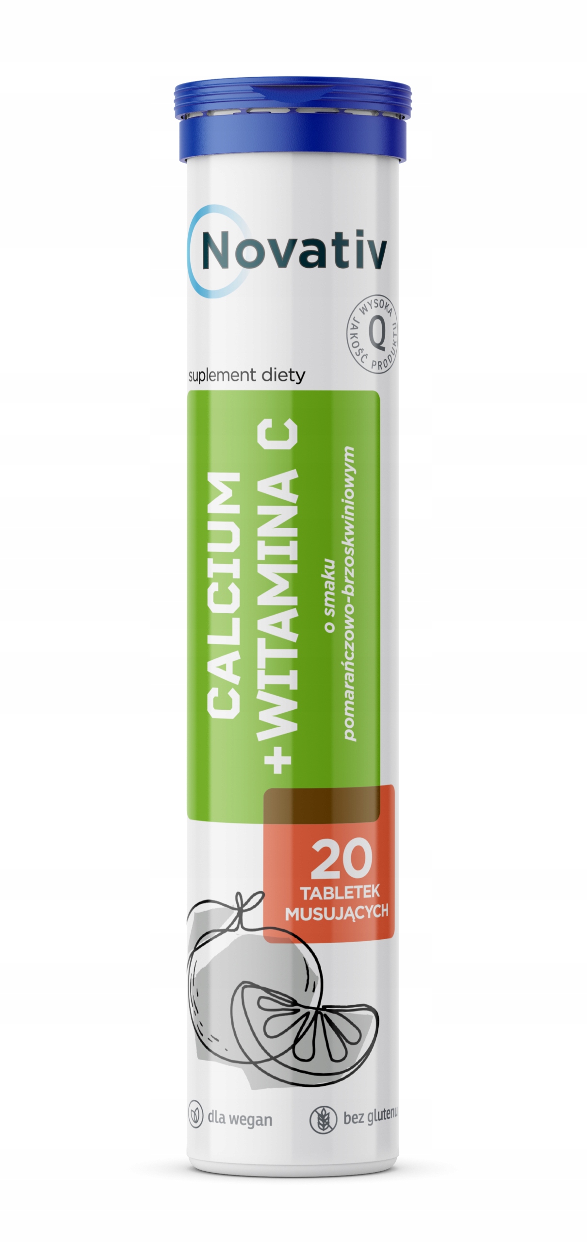 NOVATIV Calcium + Witamina C 20 tabletek musujących 14596778850 ...