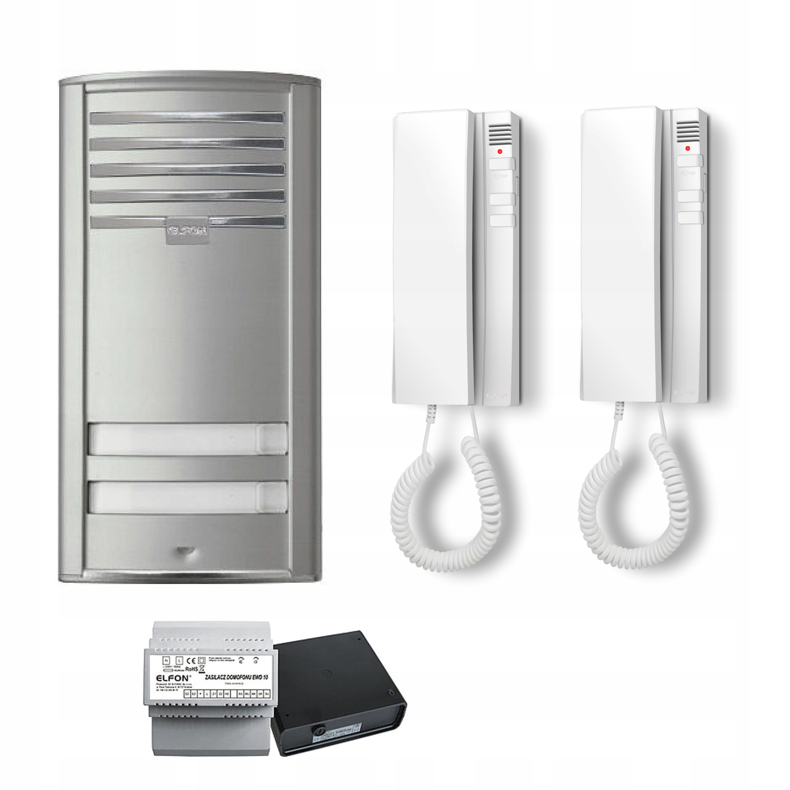 DOMOFON ELFON ZESTAW 2rodzinny Pi2 A-U1/3 INTERKOM • Cena, Opinie - Allegro