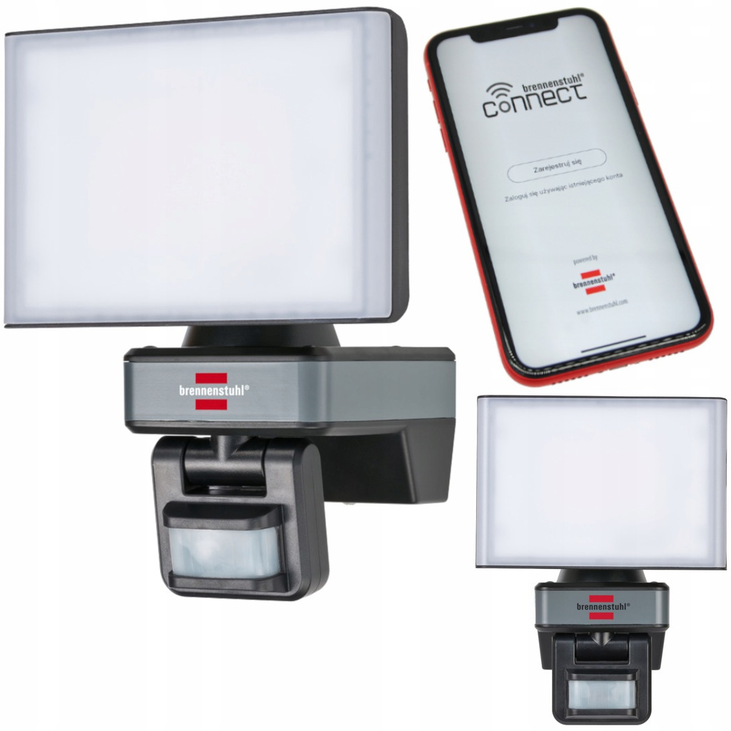 REFLEKTOR ŚCIENNY LAMPA ZEWNĘTRZNA LED WIFI Z CZUJNIKIEM RUCHU MOCNA ...