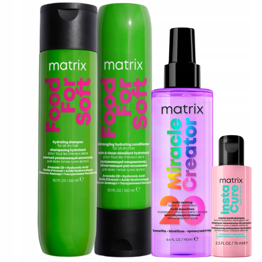 Matrix FOOD FOR SOFT Szampon do włosów Odżywka Miracle Creator ZESTAW ...
