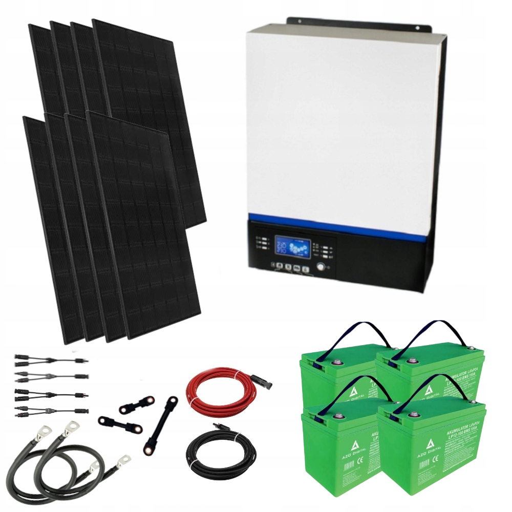 FOTOWOLTAIKA HYBRYDOWA OFF GRID ZESTAW 10KW MAGAZYN LIFEPO4 4.8KWH 3 ...
