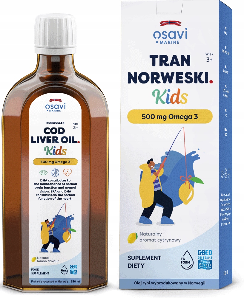 Osavi Tran Norweski Kids 500mg Omega3 Lemon 250ml 13417590987 - Allegro.pl Osavi Tran Norweski Kids 500mg Omega3 Lemon 250ml 13417590987 - Allegro.pl
