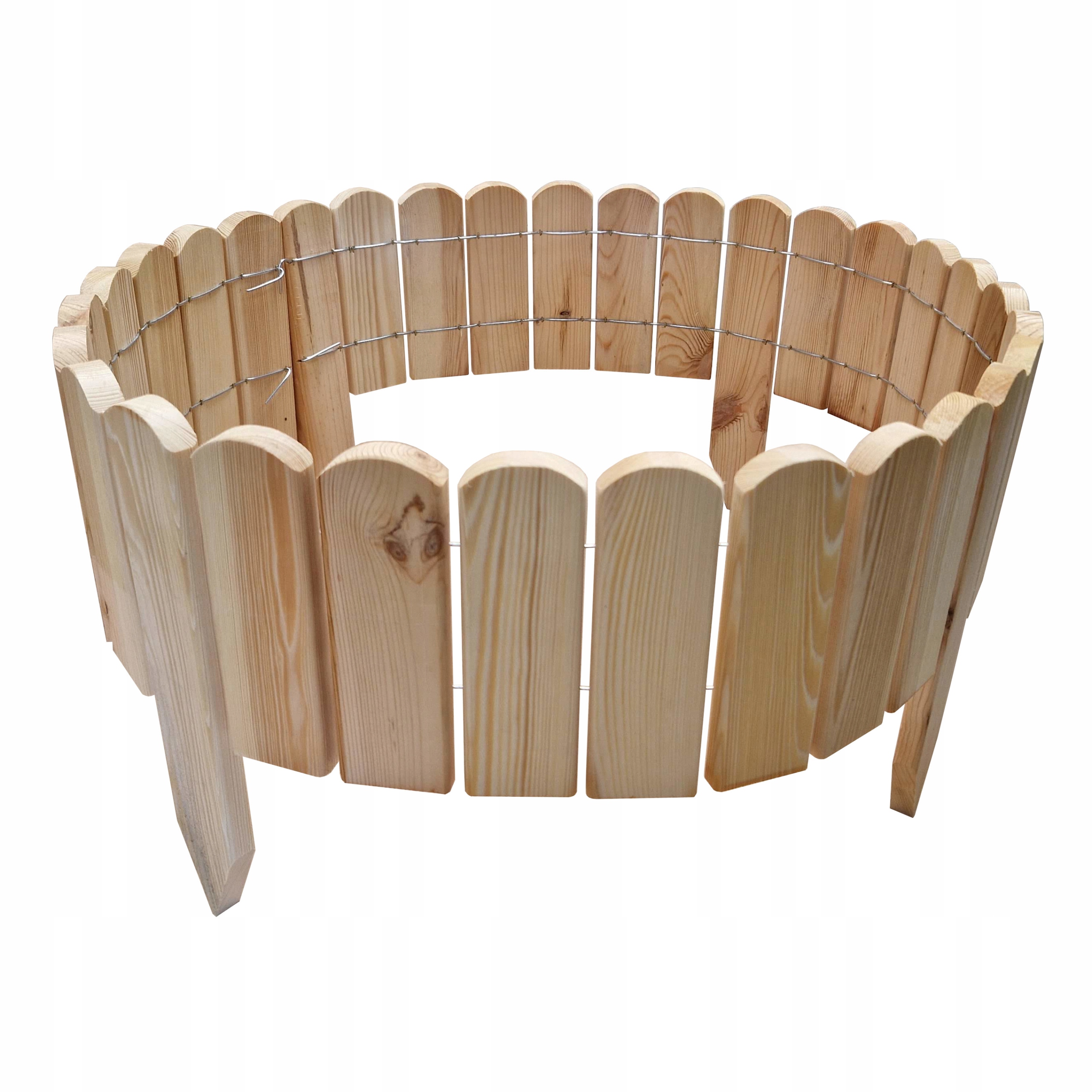 Rollborder płaski drewniany 200x30/50 cm Obrzeże ogrodowe trawnikowe ...