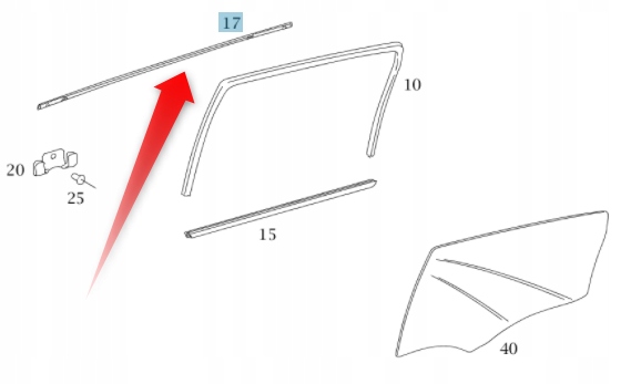 LISTWA ZGARNIAJĄCA MERCEDES B W245 TYŁ LEWY CZARNA za 146.40PLN z ...