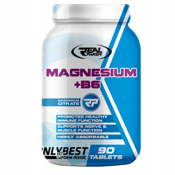 REAL PHARM MAGNESIUM B6 90 TABS CYTRYNIAN MAGNEZU (5904730666718 ...