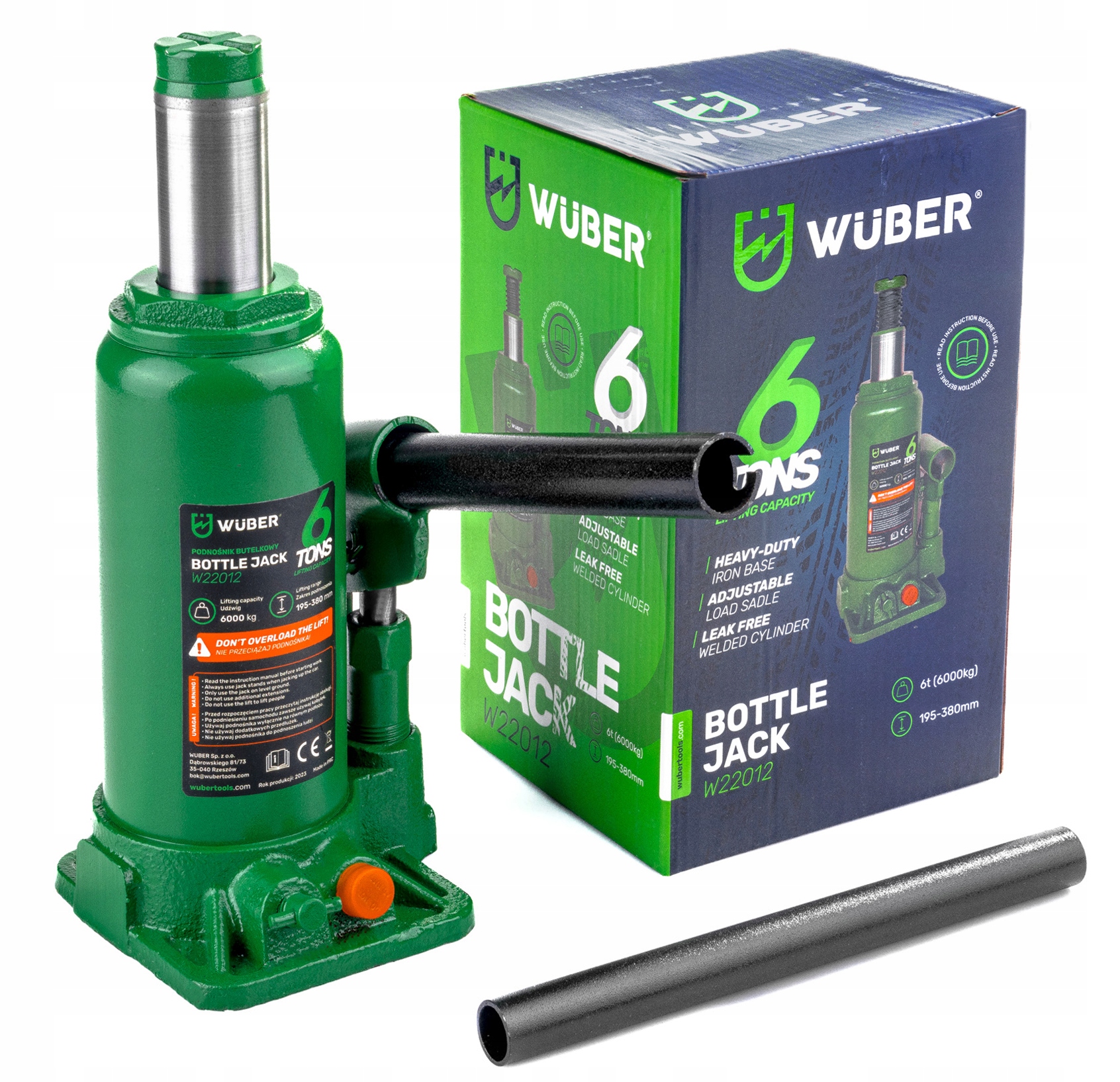 Podnośnik hydrauliczny Wuber 6000 kg 195-380 mm 5908239734855 za 109 ...