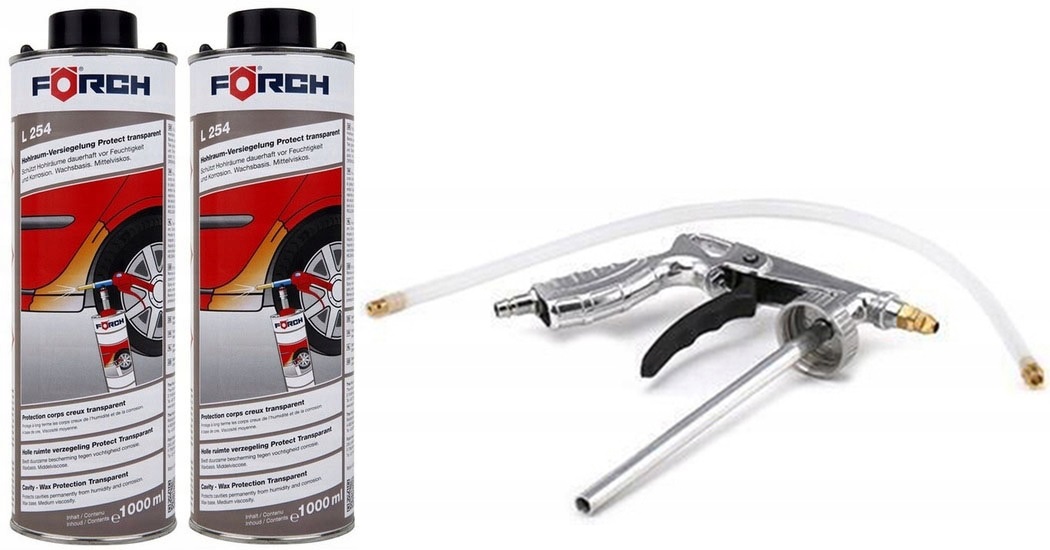 FORCH ŚRODEK DO KONSERWACJI PROFILI ZAMKNIĘTYCH 1L 2 SZTUKI + PISTOLET ...