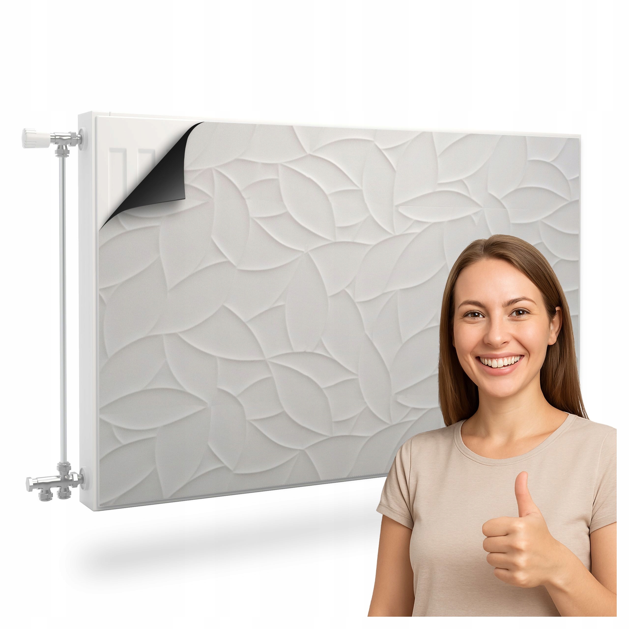 MAGNETICKÁ PODLOŽKA NA RADIÁTOR Listy 3D Efekt 120x60 cm ...