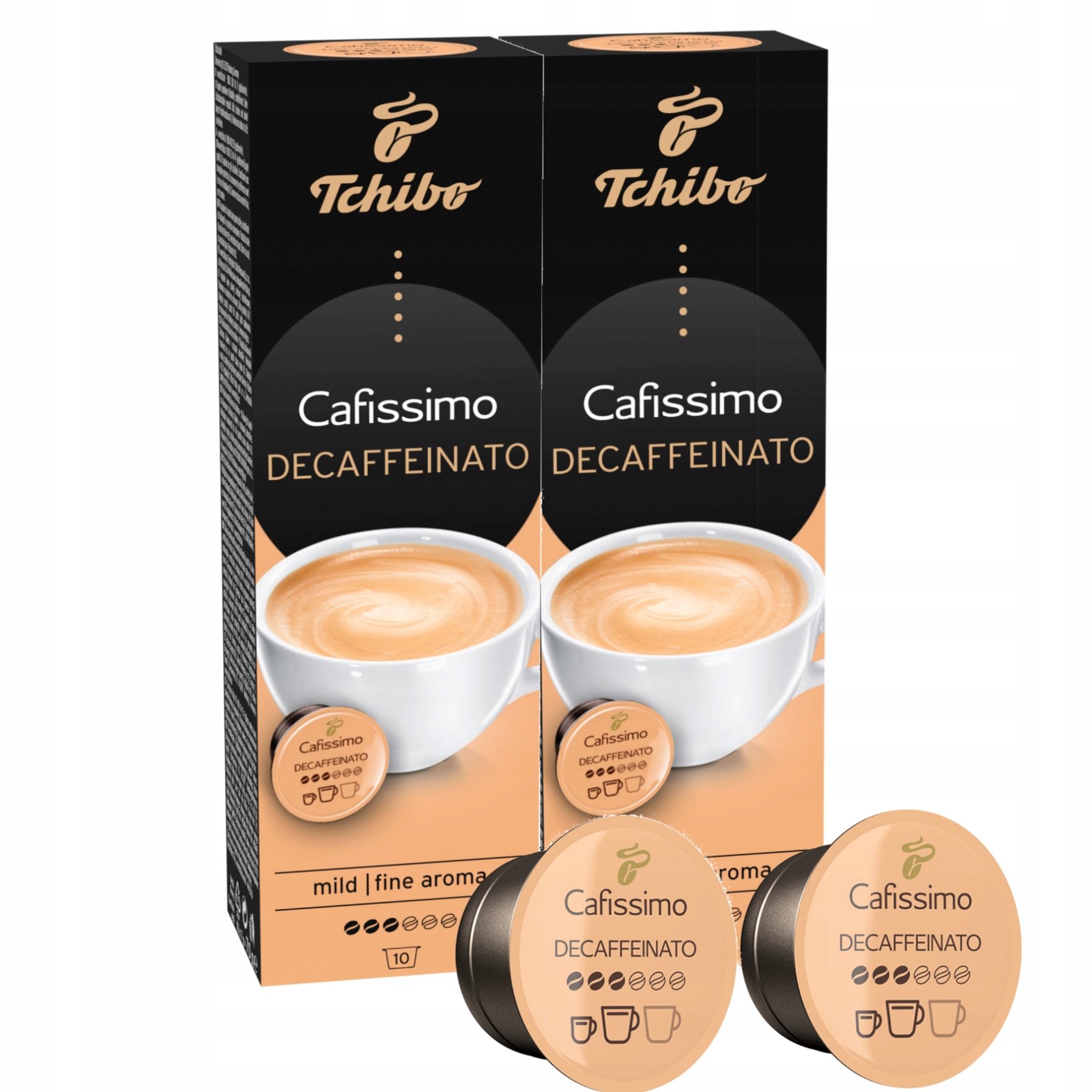 Tchibo Cafissimo Decaffeinated Káva bez kofeinu 10 x 2 kapsle Sada za ...