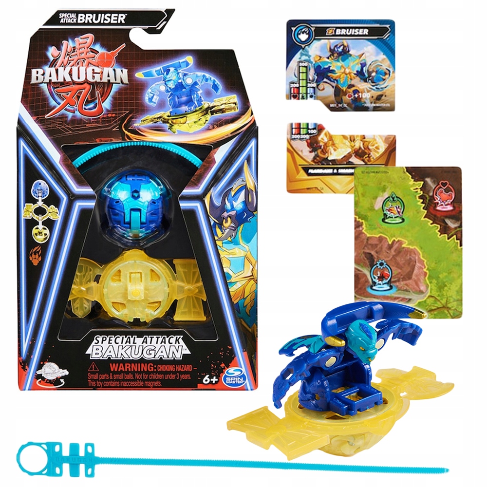 ORYGINALNY BAKUGAN BRUISER SPECIAL ATTACK ZESTAW KARTY FIGURKA ...