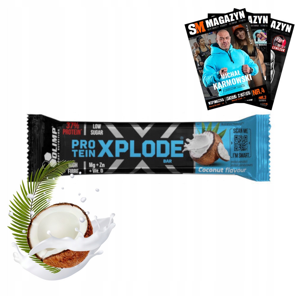 OLIMP PROTEIN XPLODE BAR 40g BATON PROTEINOWY WITAMINY MAGNEZ MASA ...
