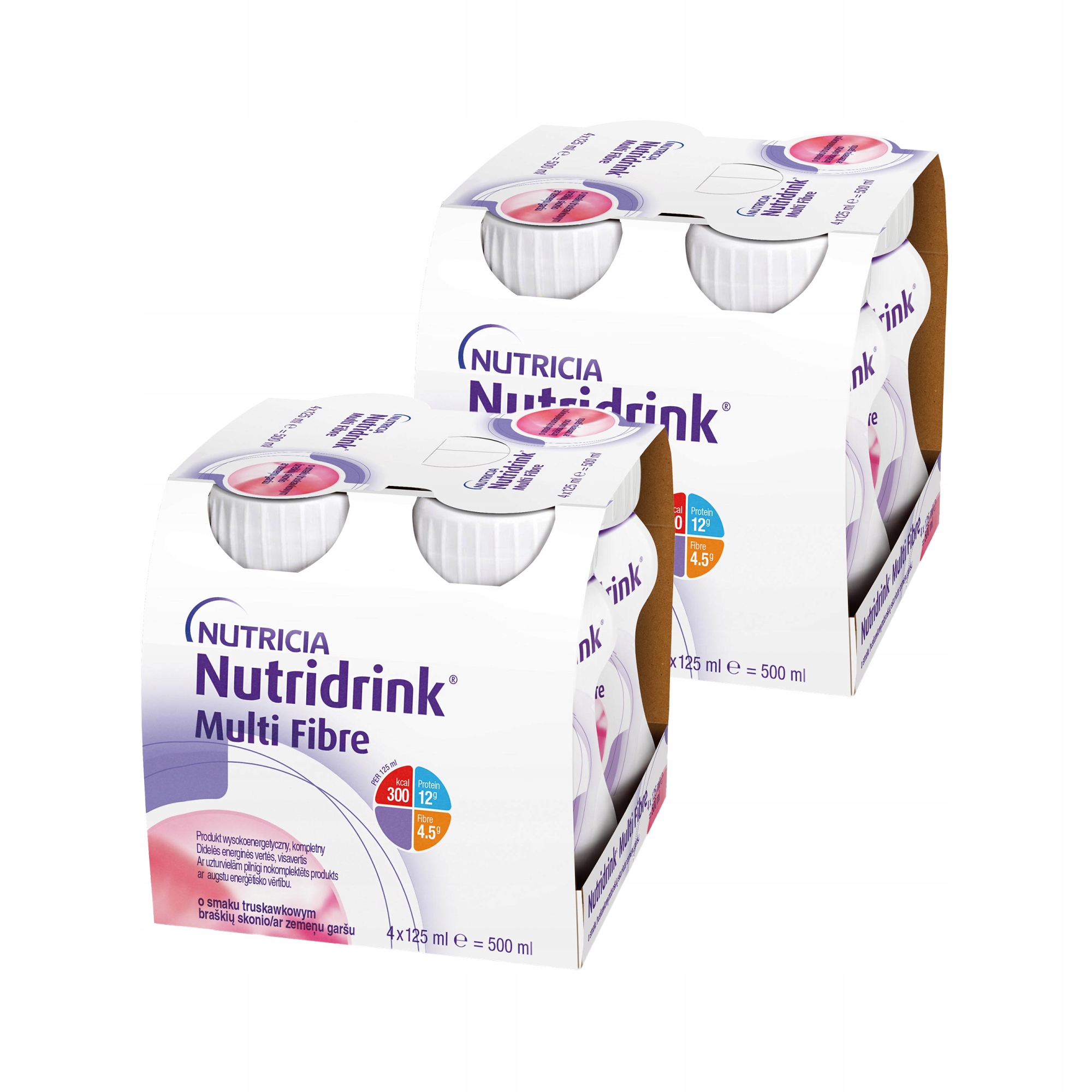 Nutridrink Multi Fibre smak truskawka 4 x 125 ml (8716900570469) • Cena ...