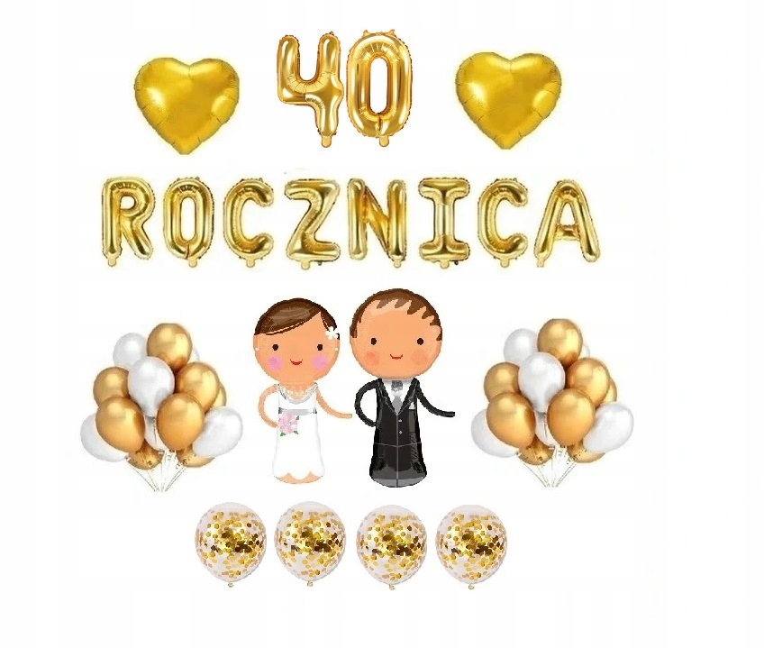 40 Rocznica Ślubu Balony Dekoracje Zestaw Złoty 11513397797 - Allegro.pl 40 Rocznica Ślubu Balony Dekoracje Zestaw Złoty 11513397797 - Allegro.pl