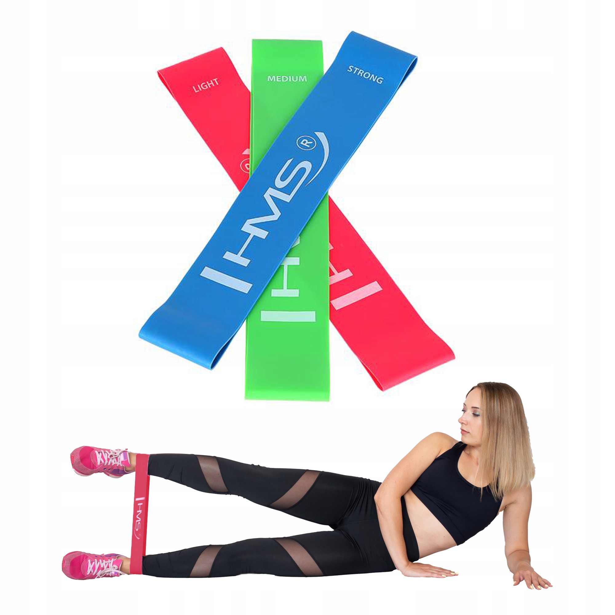 HMS TAŚMY GUMY OPOROWE 3X DO REHABILITACJI ĆWICZEŃ - GU04 - 12950068392 ...