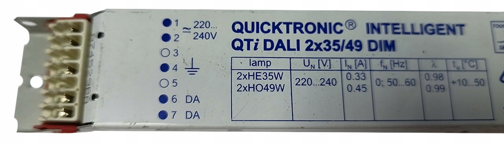 STATECZNIK ELEKTRONICZNY QUICKTRONIC INTELLIGENT QTi DALI 2x35/49 DIM ... STATECZNIK ELEKTRONICZNY QUICKTRONIC INTELLIGENT QTi DALI 2x35/49 DIM ...