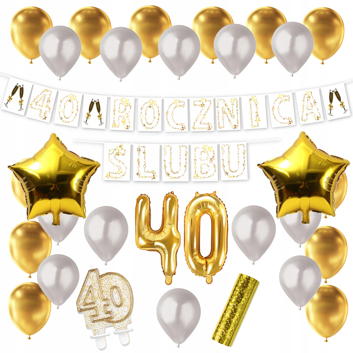 ZESTAW BALONY 40 ROCZNICA ŚLUBU ZŁOTY PERŁOWY RUBINOWE GODY 10036881946 ... ZESTAW BALONY 40 ROCZNICA ŚLUBU ZŁOTY PERŁOWY RUBINOWE GODY 10036881946 ...