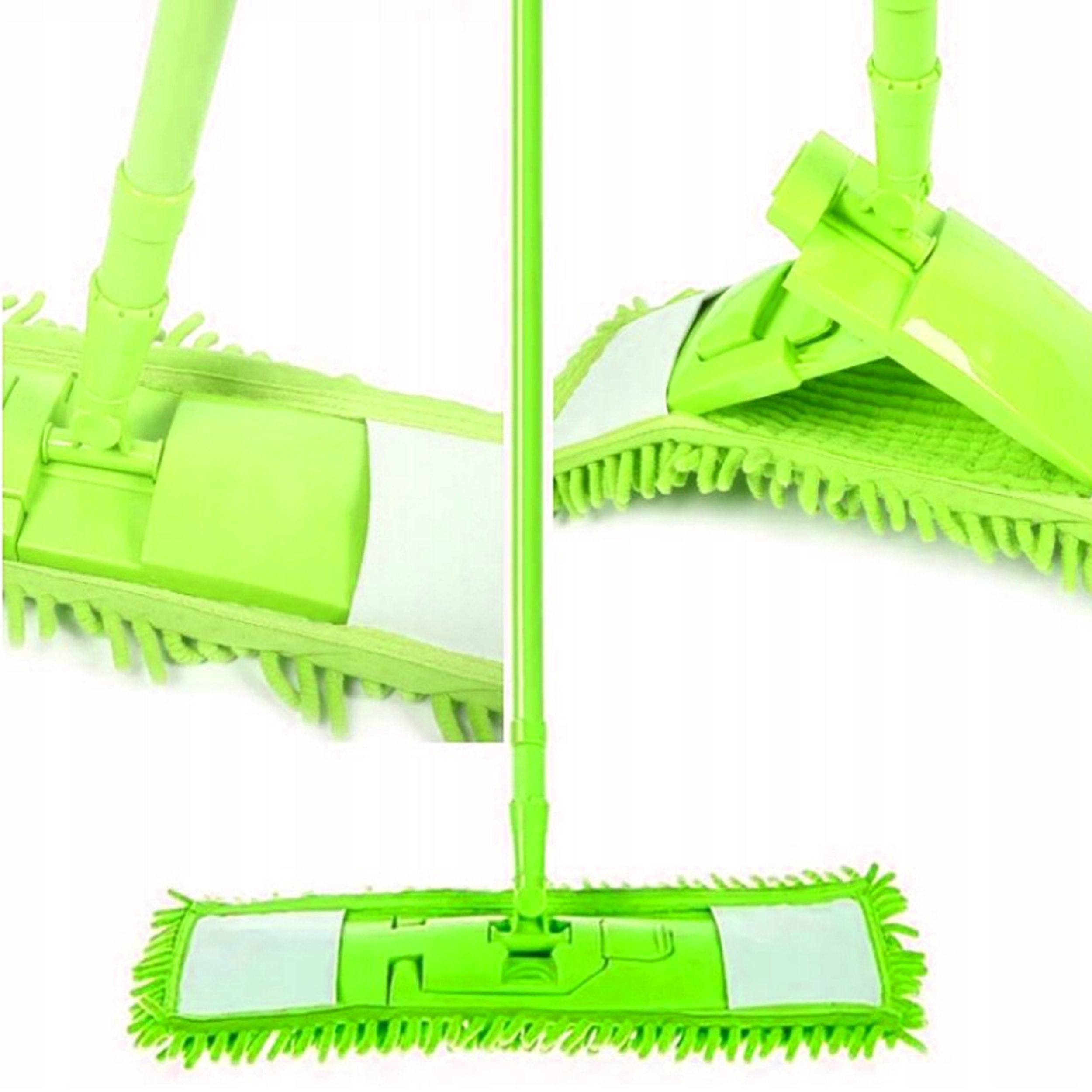 MOP PŁASKI Z KIJEM TELESKOPOWYM MIKROFIBRA NAKŁADKA WKŁAD DRĄŻEK ...