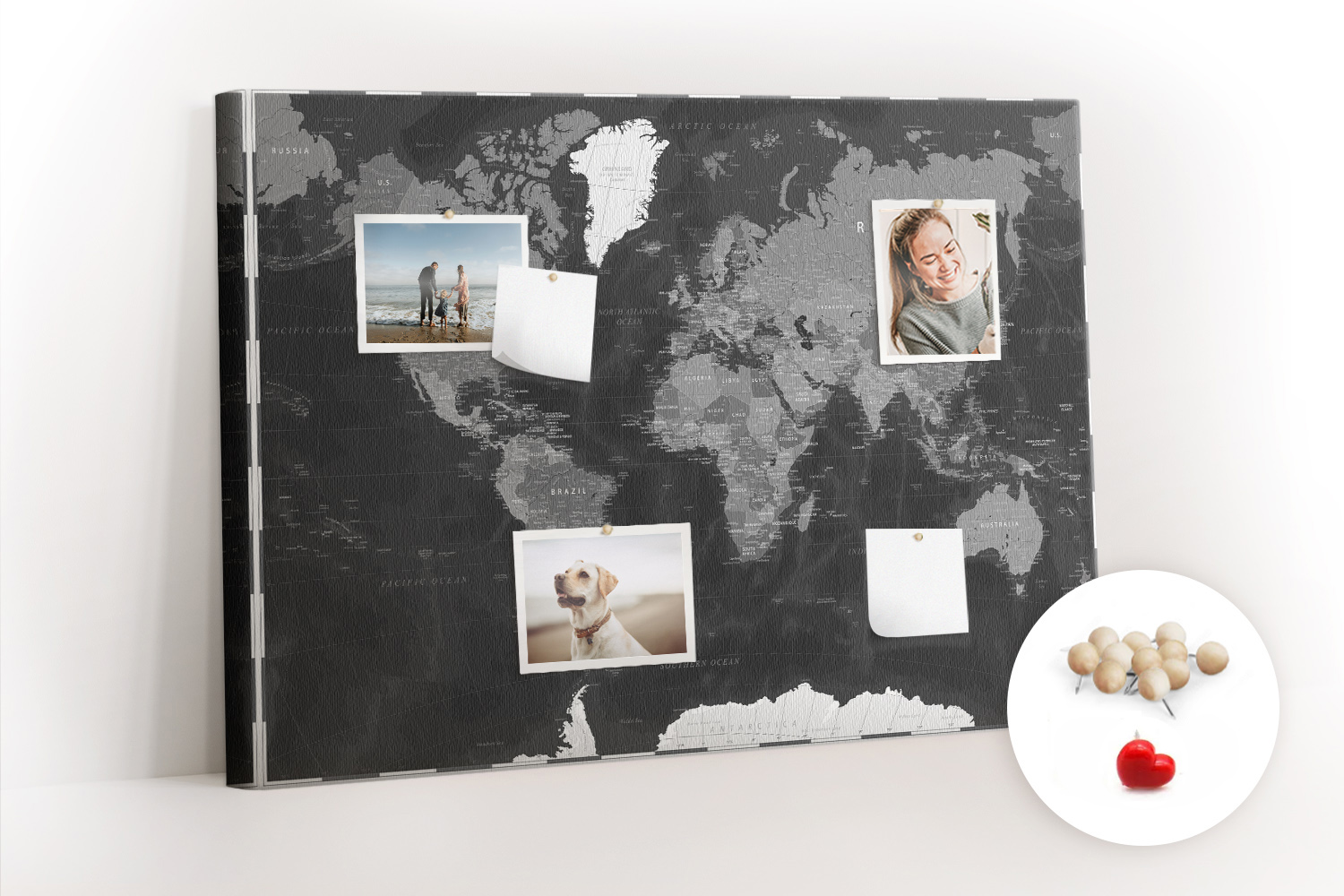 Tablica Memo Korkowa Notatki Czarna Mapa Świata (4068302579354) • Cena ...