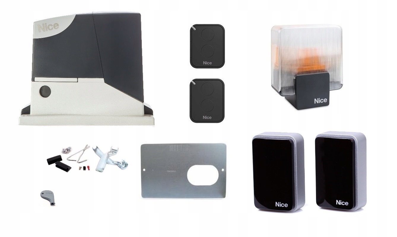 NICE ROAD 400 ORYGINALNY ZESTAW NAPĘD DO BRAMY PRZESUWNEJ LED ANTENA ...