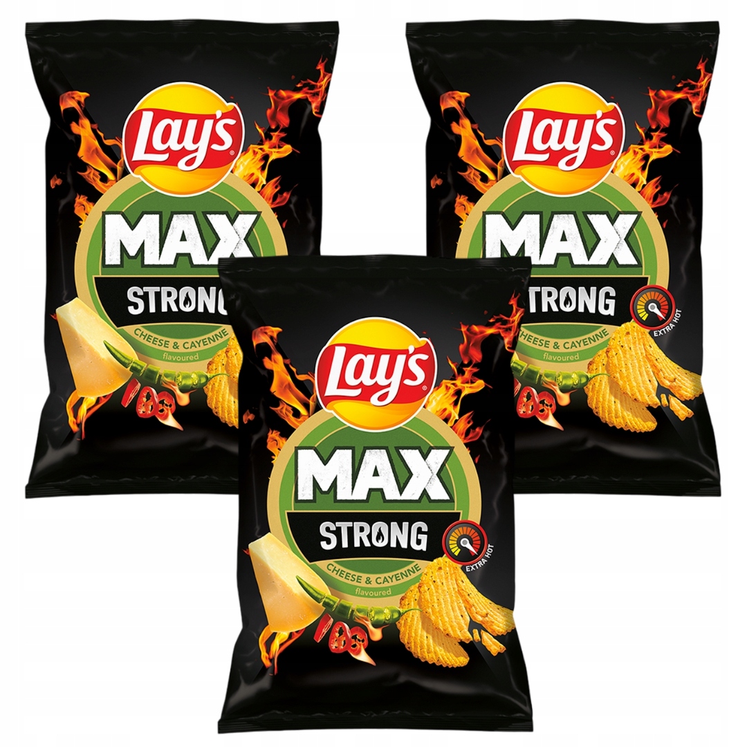 LAY'S STRONG LAYS Chipsy ziemniaczane karbowane Cheese & Cayenne 120g ...