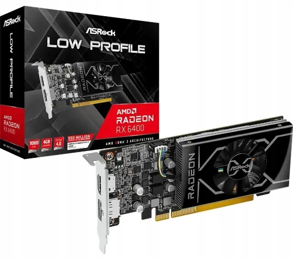 Karta graficzna ASrock Radeon RX 6400 Low Profile 4GB GDDR6 64bit FSR w ...