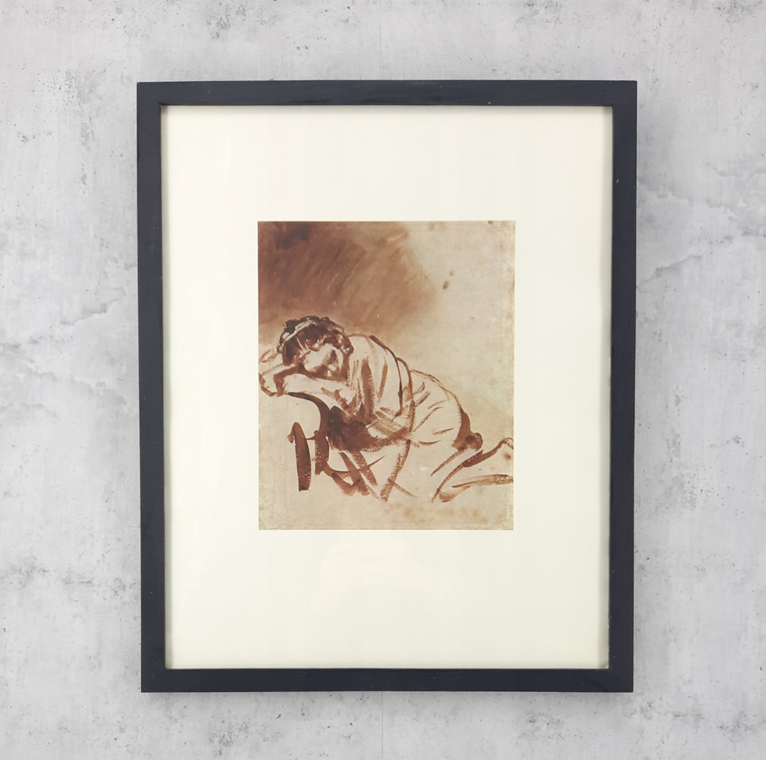 Grafika rysunek Rembrandt Śpiąca dziewczyna 13291420410 - Allegro.pl