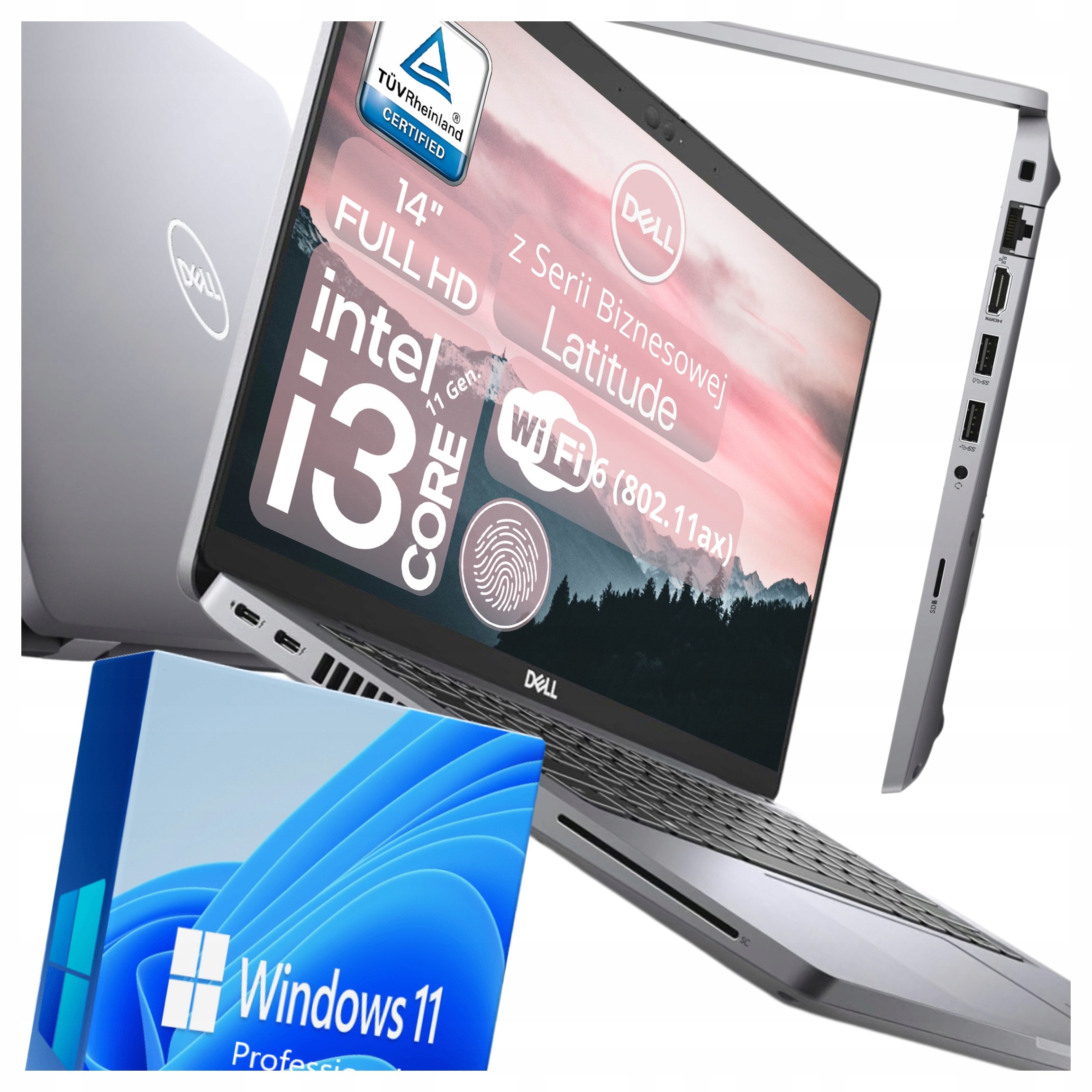 Unikatowy Dell Stellar Grey! 14" Full HD | Core i3 11gen | Win11Pro USB-C - Sklep, Opinie, Cena ...