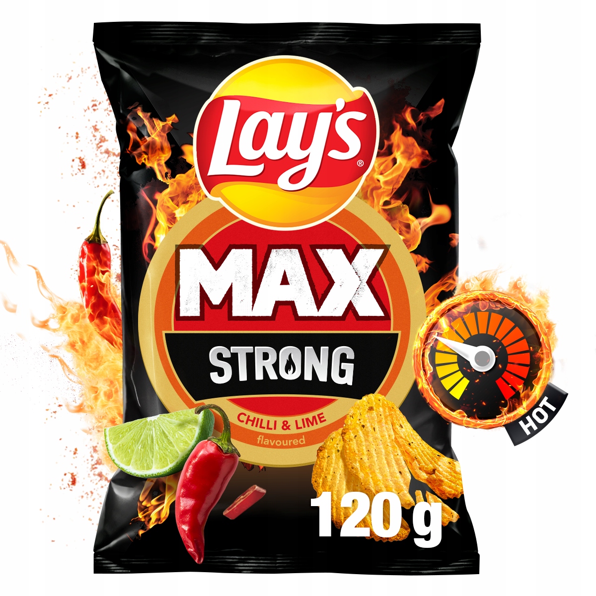 Chipsy Lay's Max Strong Lays ostre chilli i limonka 120 g ...