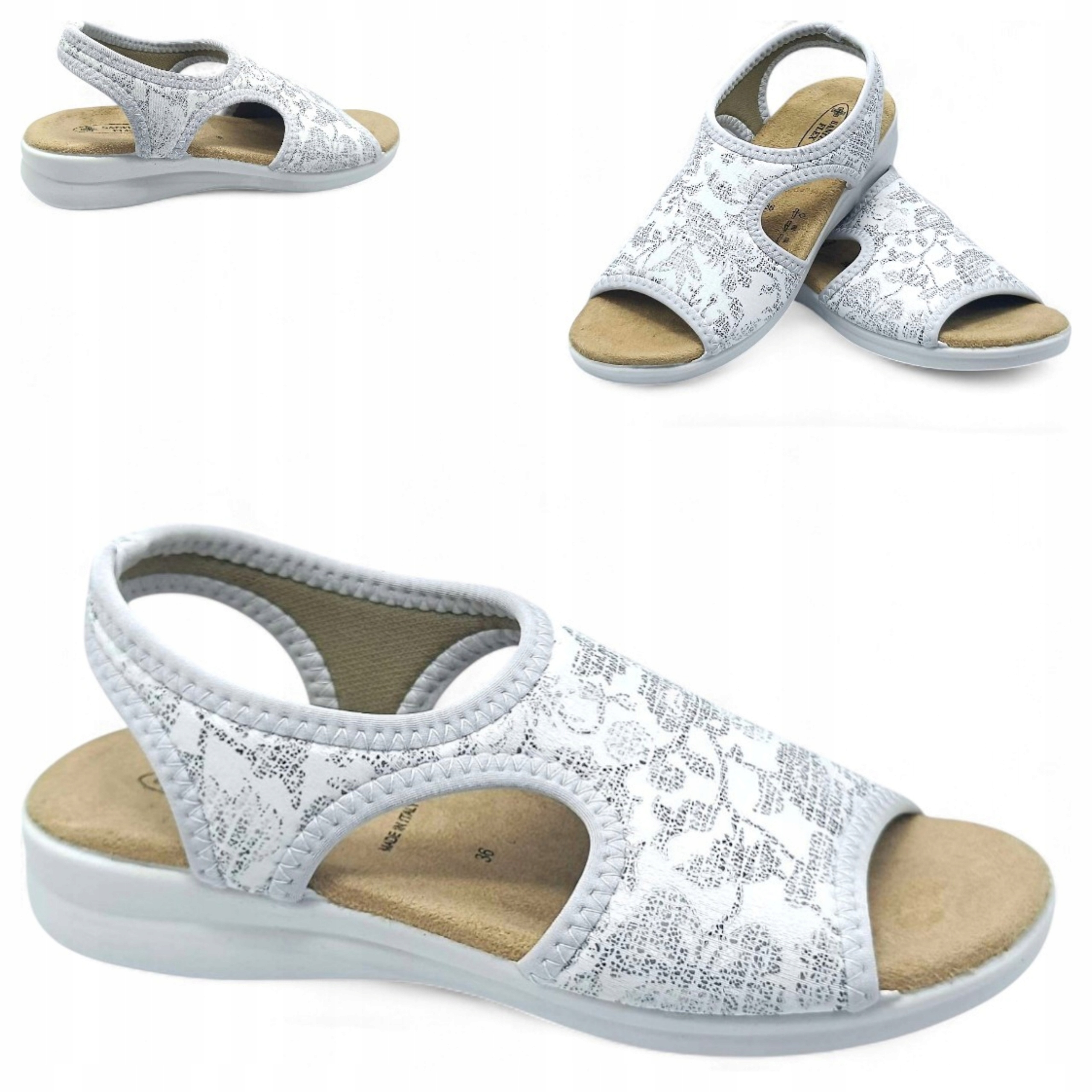 Sanital Flex sandały damskie Sandały zdrowotne wygodne wsuwane płaski ...