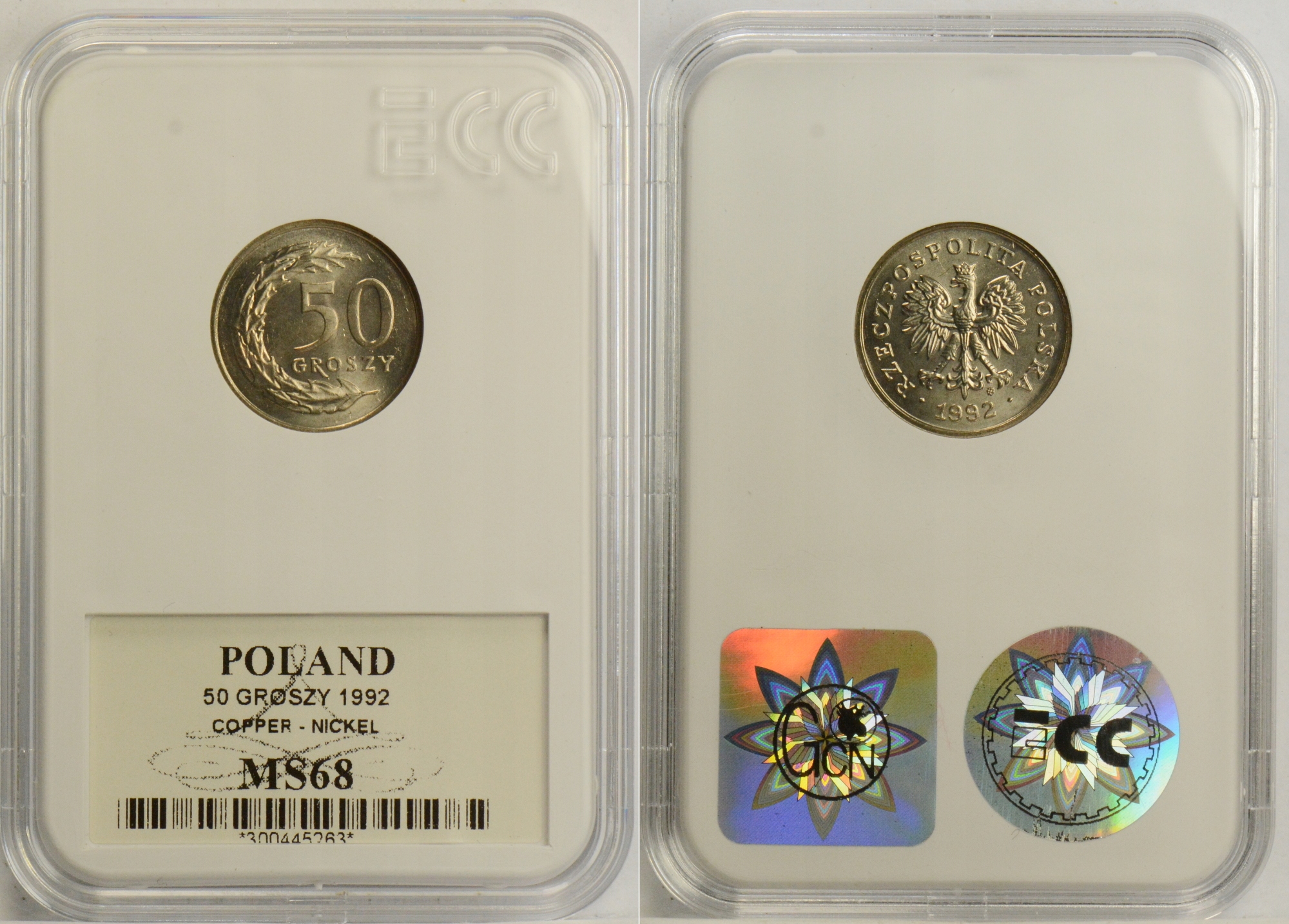 50 GROSZY 1992 MIEDZIONIKIEL MS68 GRADING GCN • Cena, Opinie • obiegowe 13498462722 • Allegro