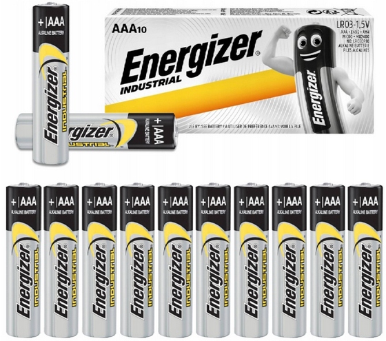 10x NAJMOCNIEJSZA BATERIA ENERGIZER INDUSTRIAL LR03 R3 AAA 10 lat ...