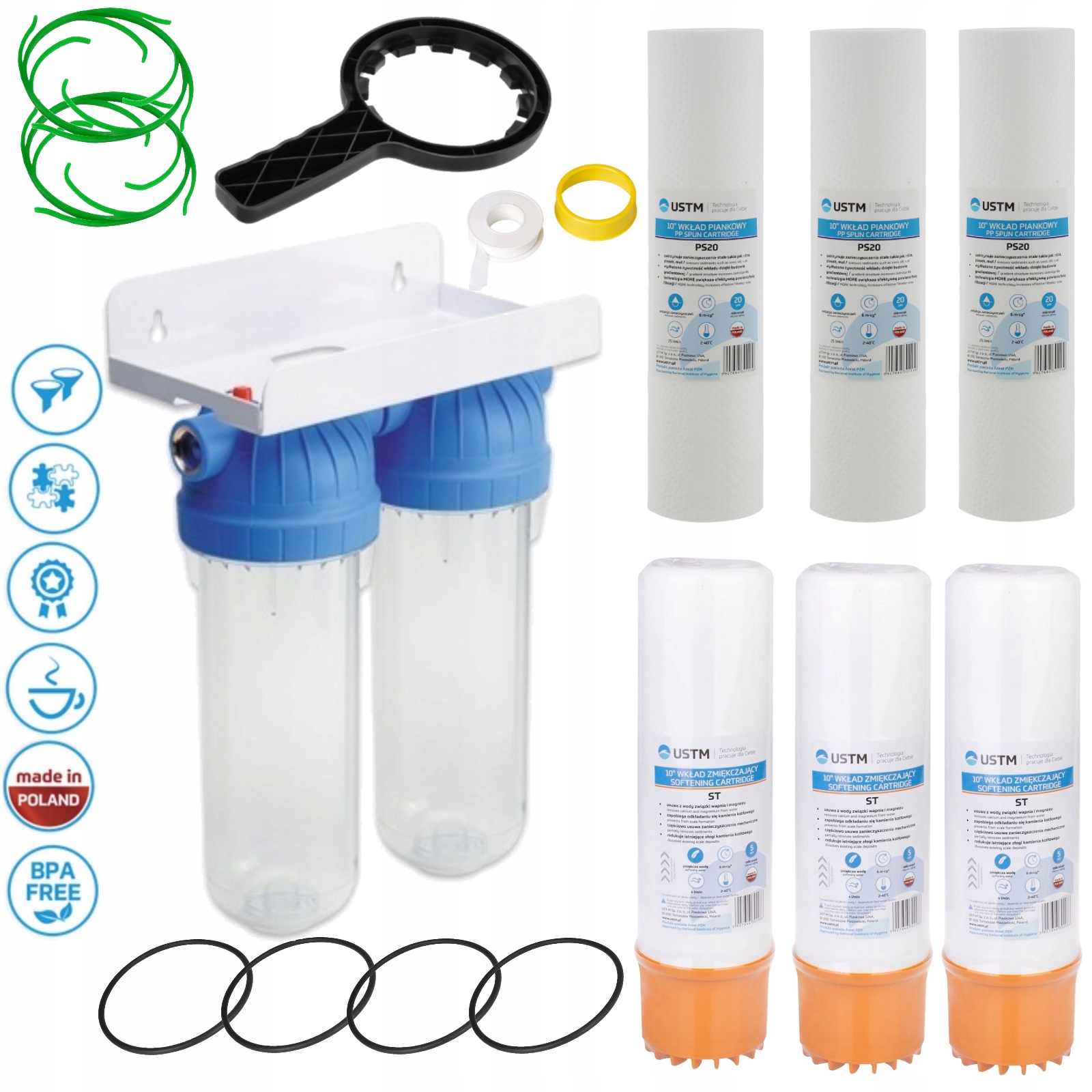 FILTR WODY CAŁY DOM 2 STOPNIOWY ZMIĘKCZACZ 1/2' (FS2-WFW12-ENTRY ZESTAW ...