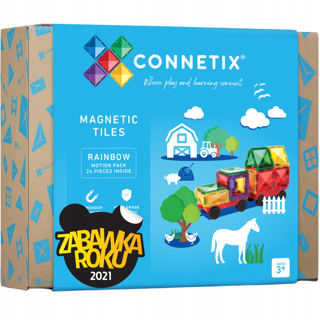 Klocki magnetyczne Connetix - Rainbow Motion Pack 24 el. 3 ...