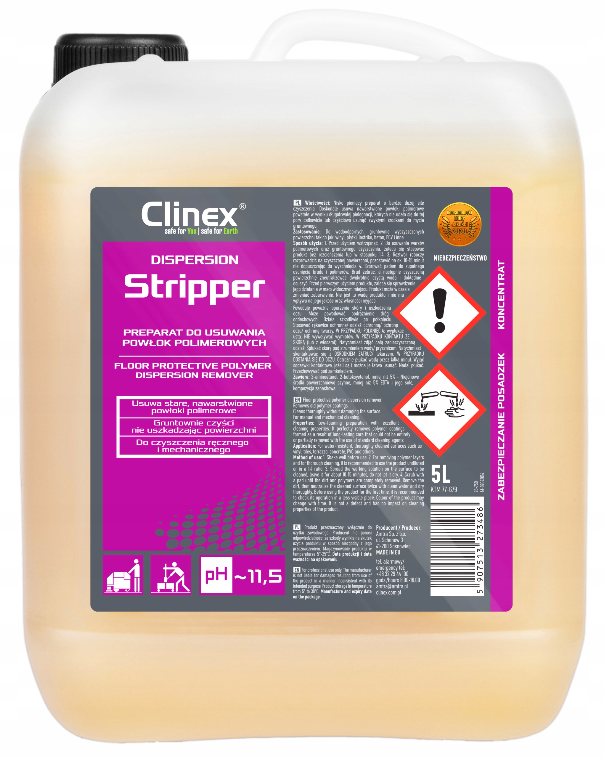 Stripper do podłóg Clinex 77-679 5l (5907513273486) • Cena, Opinie ...