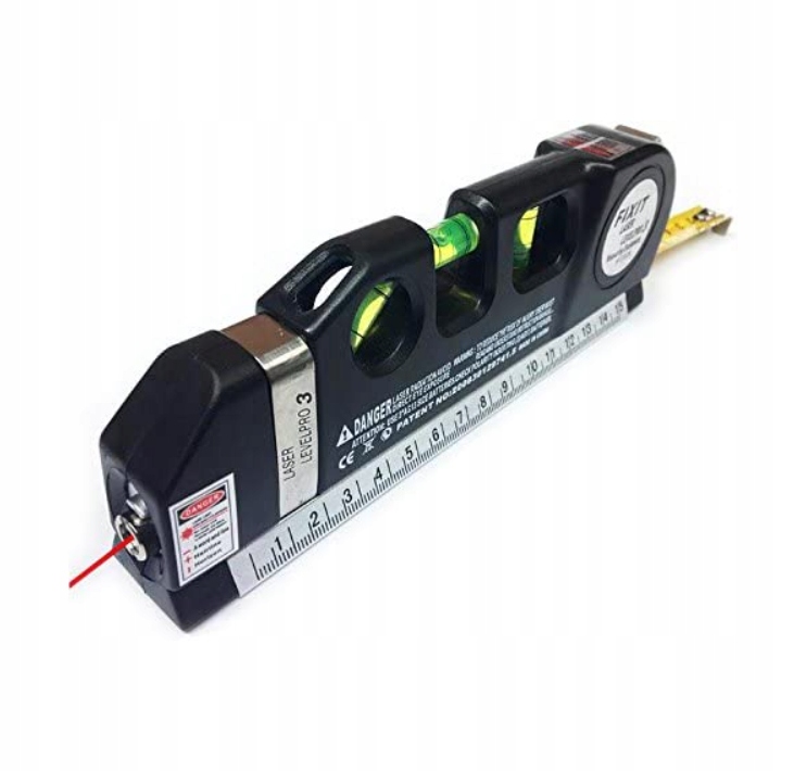 POZIOMICA LASEROWA LASER LINIJKA METRÓWKA MIARKA (5901477151255) • Cena ...