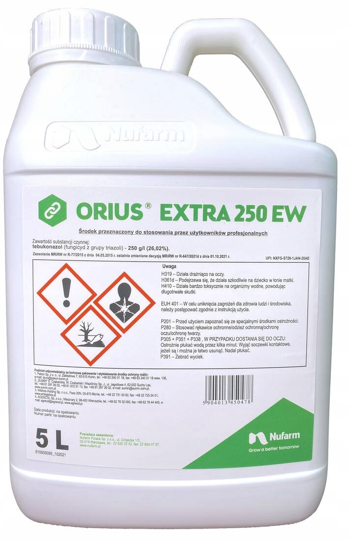 Orius Extra 250EW 5l tebukonazol, mączniak, rdza (NUFARM_ORIUS_5l ...
