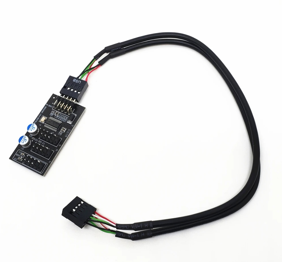 Hub Rozbočovač USB 2.0 9 PIN splitter na 2x 9 PIN - Allegro