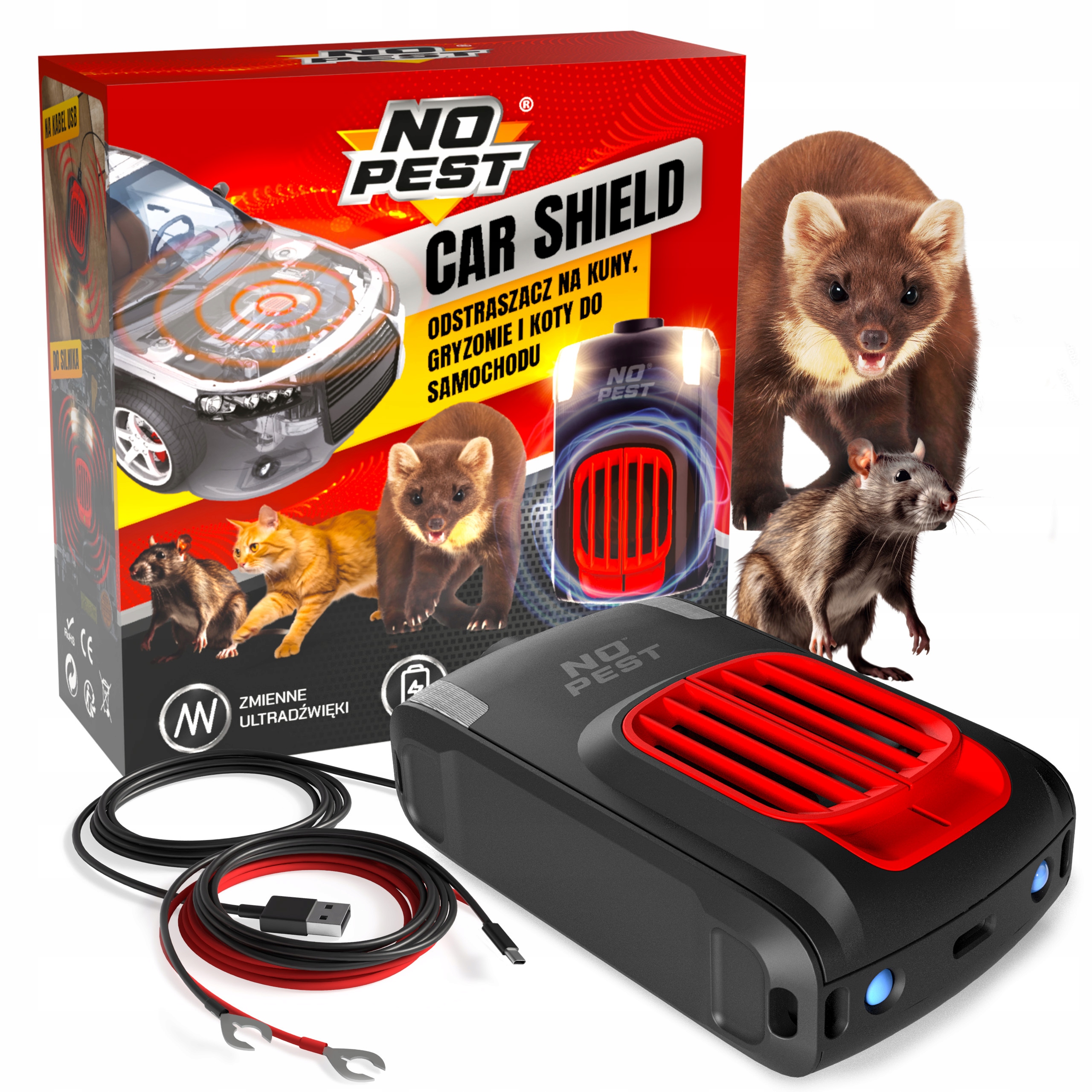 Odstraszacz przeciwko kotom, kunom, myszom, szczurom No-Pest ...