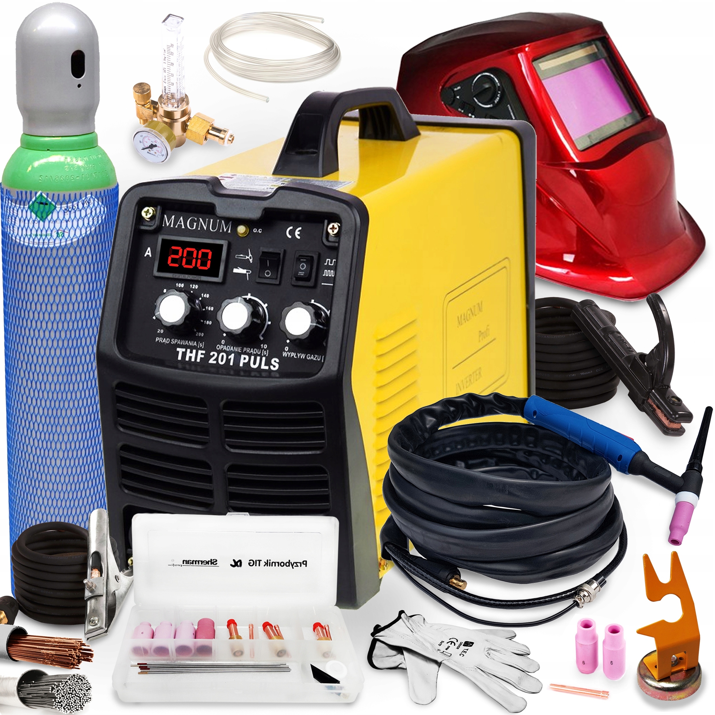 SPAWARKA INWERTEROWA MAGNUM THF 201 PULS TIG DC MMA 230V 200A HF ZESTAW ...