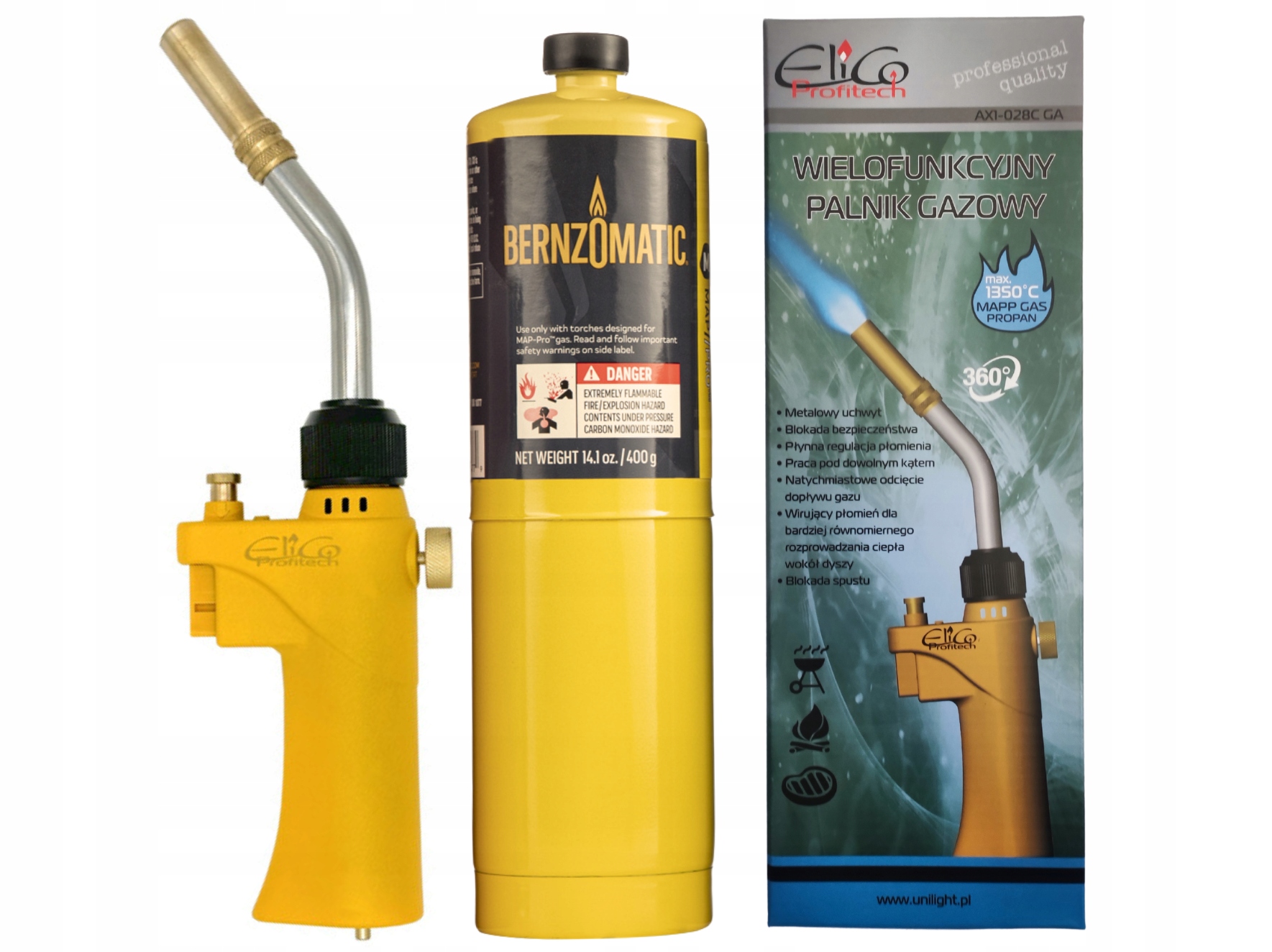 Wielofunkcyjny palnik gazowy Lutownica Profitech + Mapp Bernzomatic PRO ...