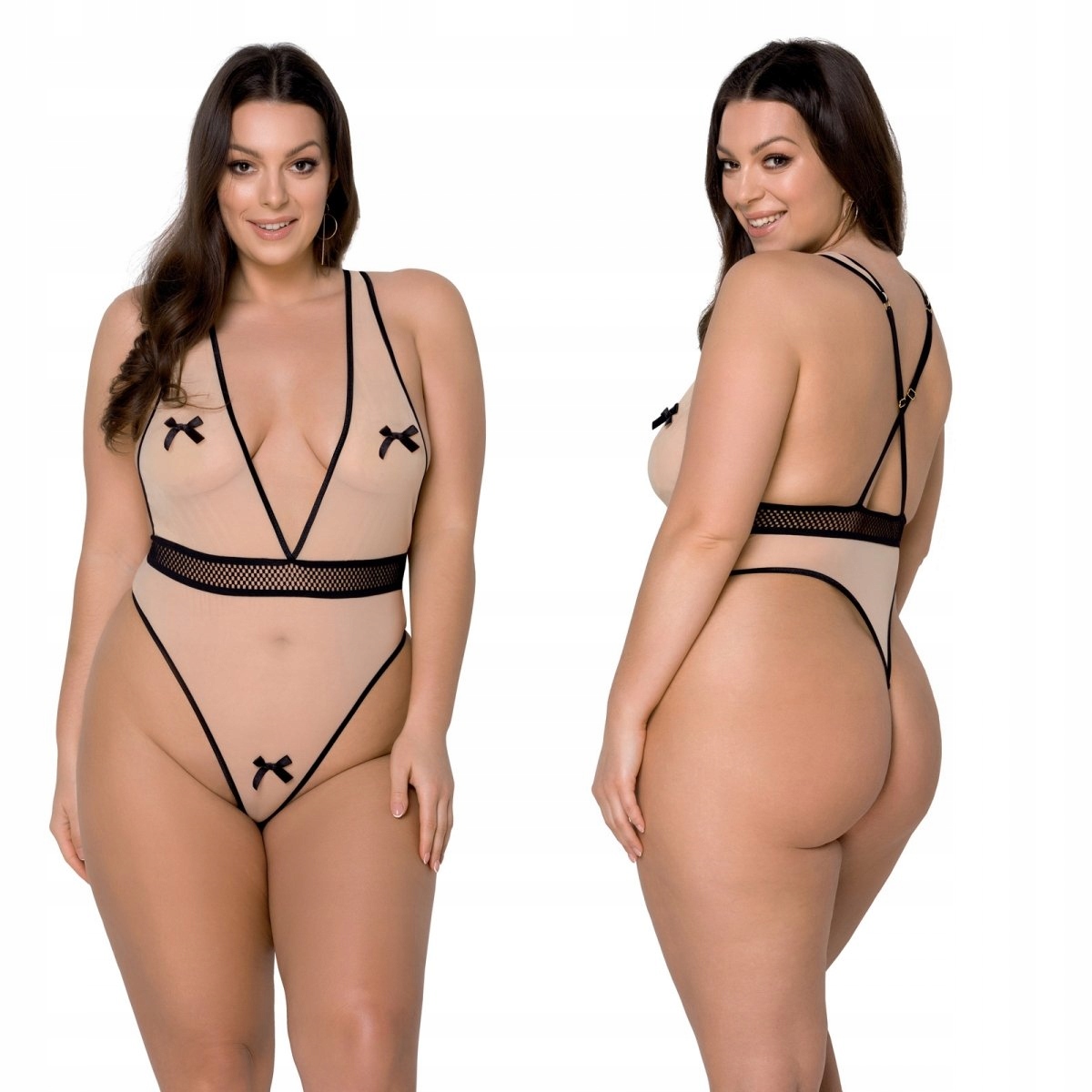 VIENA BODY size plus beige 4XL/5XL (5908305969112) • Cena, Opinie • Body 17233059492 • Allegro