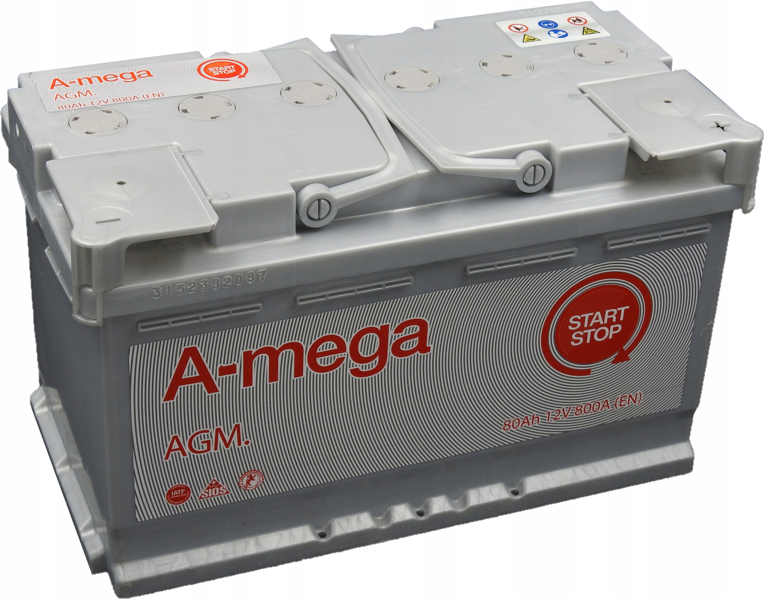 Akumulator AMEGA AGM-VRLA 12V 80Ah 800A START/STOP 6CT-80-A3 AGM za 799,99 zł z Tarnowskie Góry ...