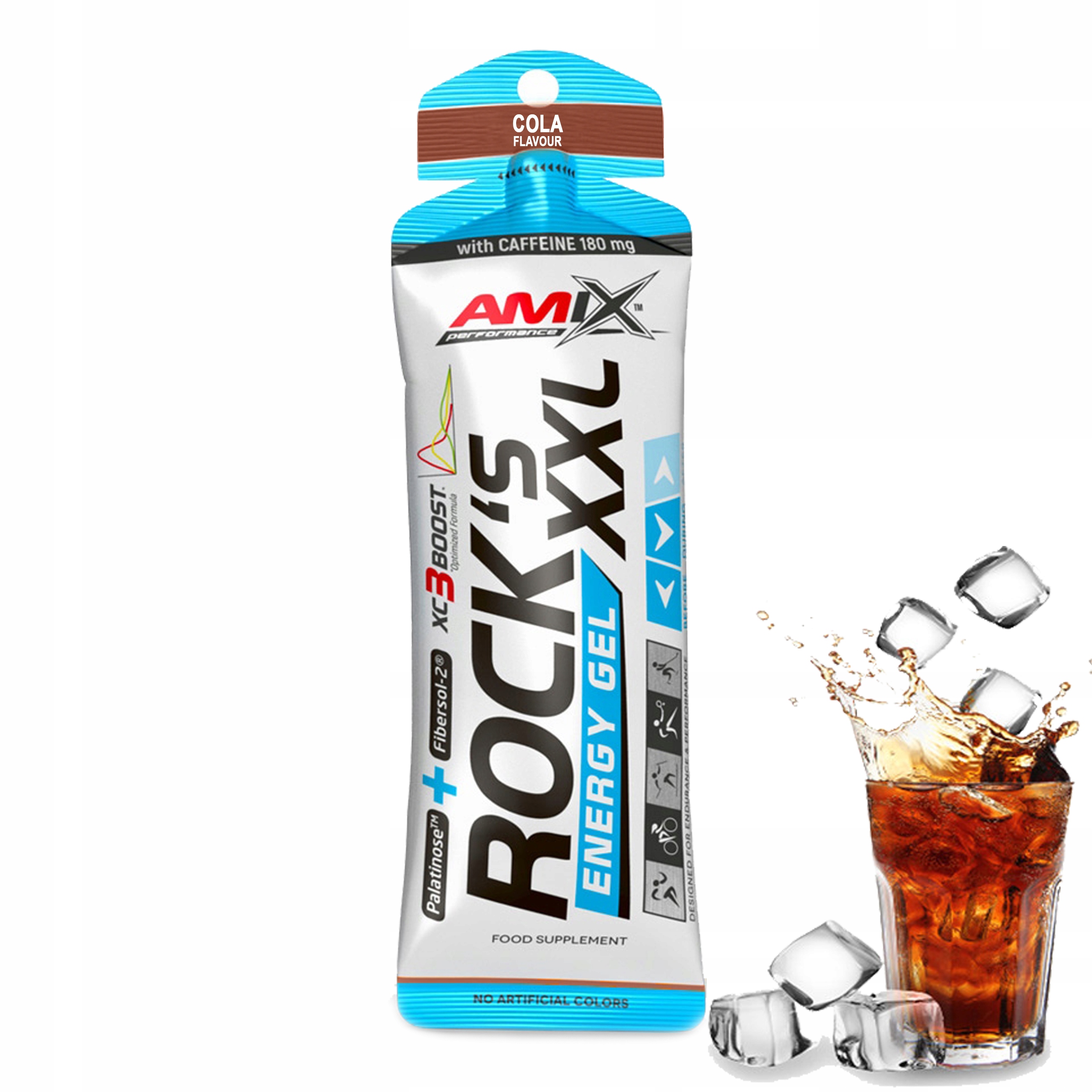 AMIX ROCKS GEL XXL 65g ŻEL ENERGETYCZNY KOFEINA MOC WTRZYMAŁOŚĆ ...